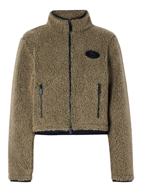 Burberry Appliquéd Fleece Jacket - Green