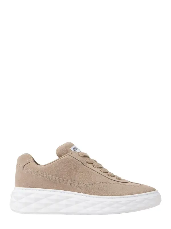 JIMMY CHOO Diamond Maxi Retro Velvet Suede Trainers - Stone