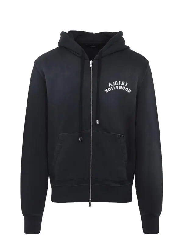Amiri Cotton Hollywood Zip Hoodie - Black
