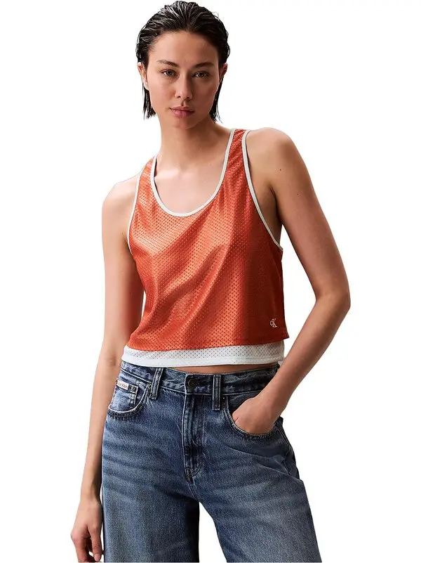 Calvin Klein Mesh Tank Top - Cosmic Rust