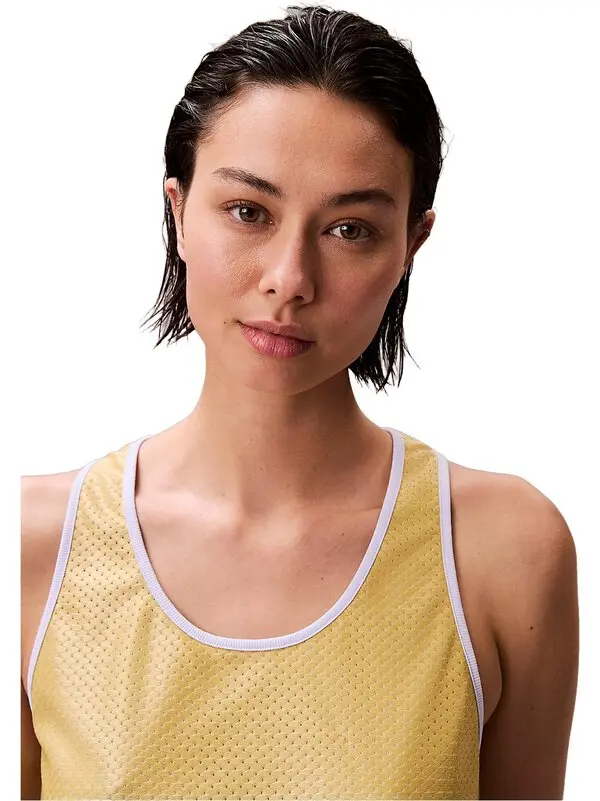 Calvin Klein Mesh Tank Top - Pale Lime Yellow