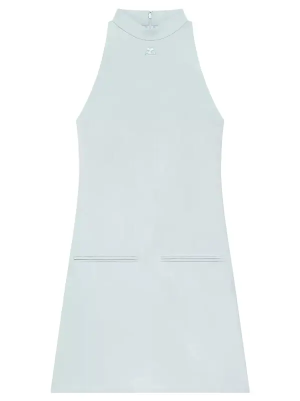 COURREGES High-neck Sleeveless Dress - Blue