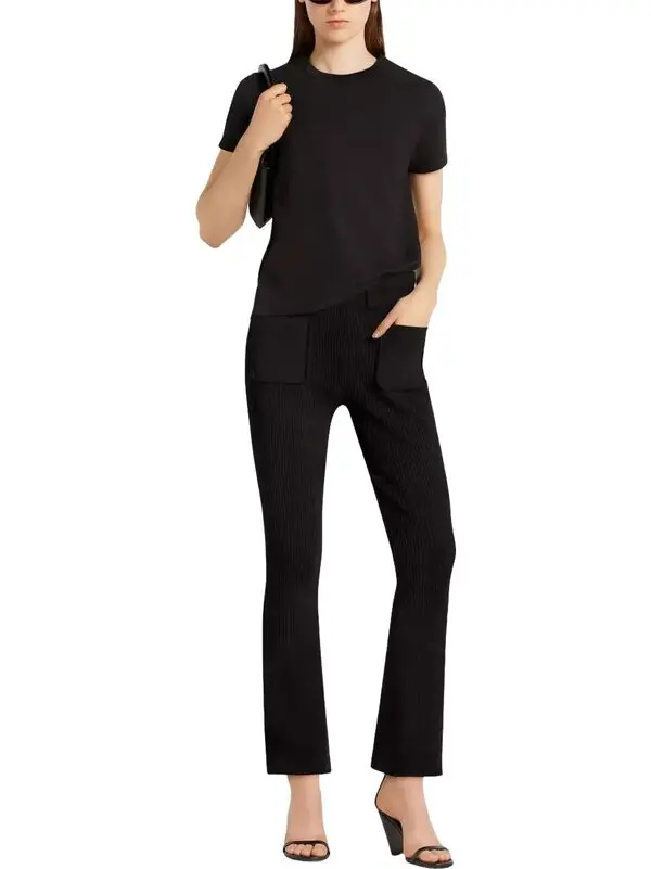 COURREGES Ribbed Flared Trousers - Black