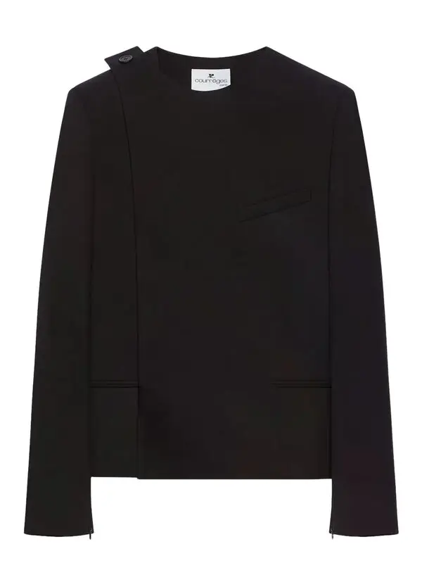 COURREGES Asymmetric Blazer - Black