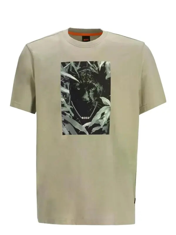 BOSS Panther-print Cotton T-shirt - Green