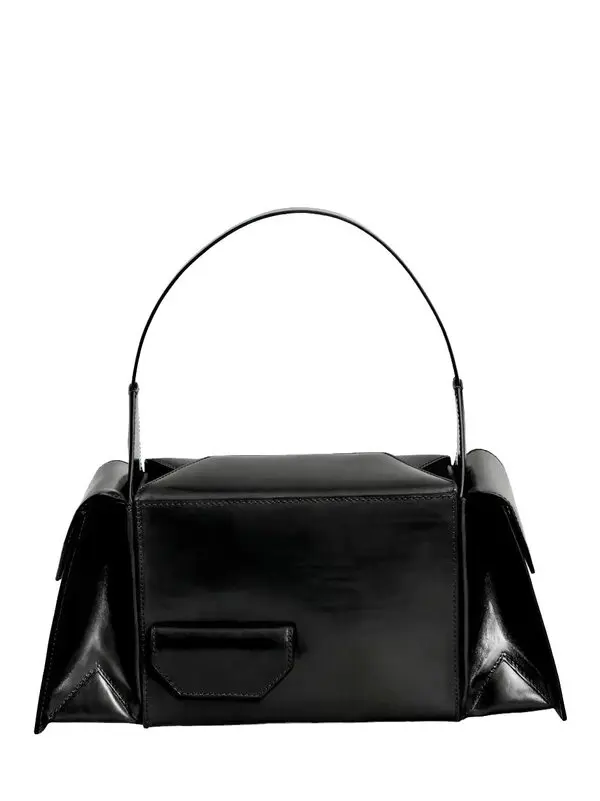 MERRYL TIELMAN Barbara Leather Shoulder Bag - Black