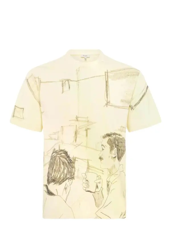 JW Anderson Café Scene T-shirt - Yellow