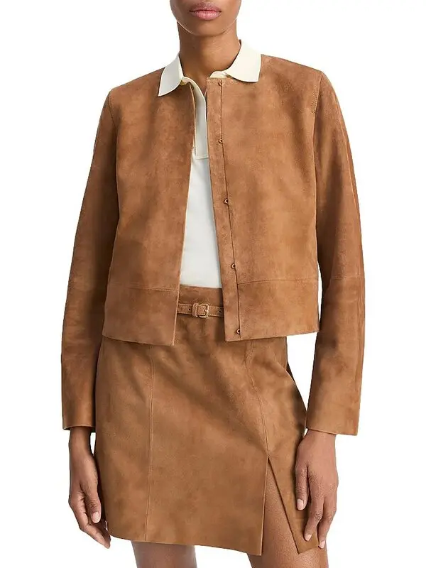 Vince Cropped Suede Jacket - Camarillo