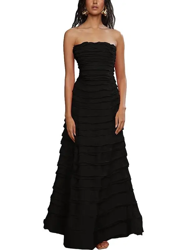 AMUR Pepper Tiered Gown - Black