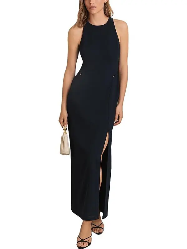 REISS Blair Ladder Trim Maxi Dress - Navy