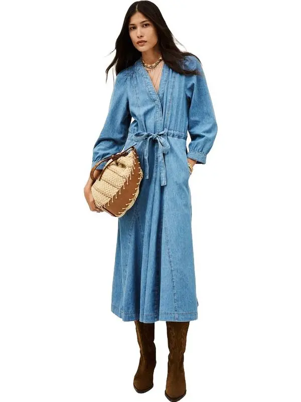 Ba&sh Lia Long-sleeve Dress - Blue