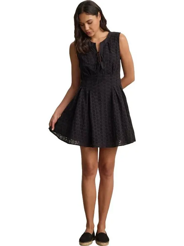 Velvet By Graham & Spencer Ruth Eyelet Mini Dress - Black