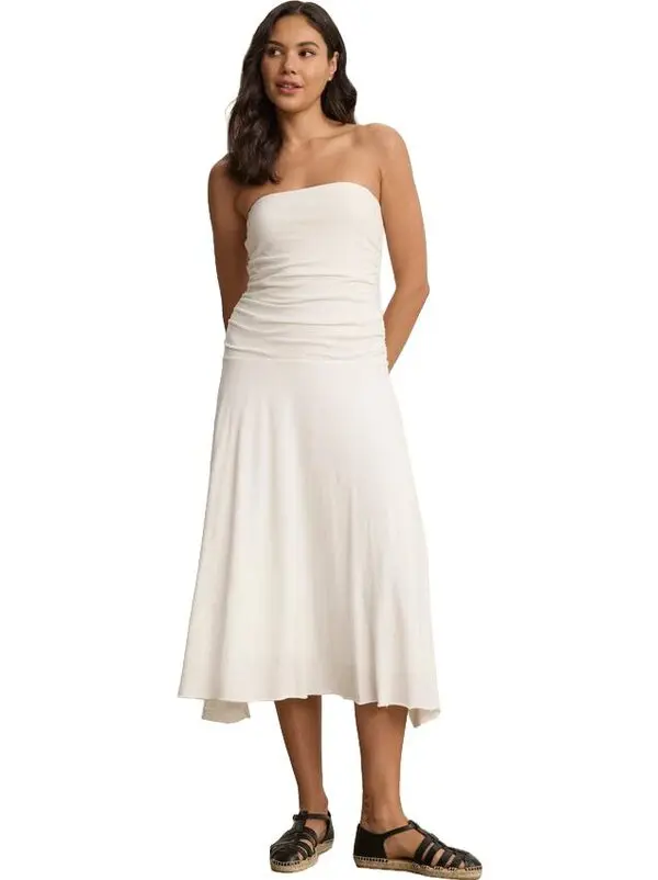 Velvet By Graham & Spencer Sonia Strapless Midi Dress - Neutral
