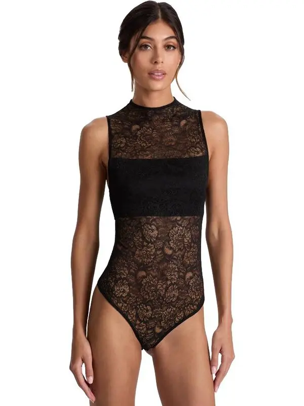 Alice + Olivia Nichol Lace Bodysuit - Black