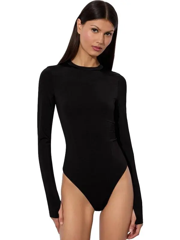 Alice + Olivia Olea Long Sleeve Bodysuit - Black