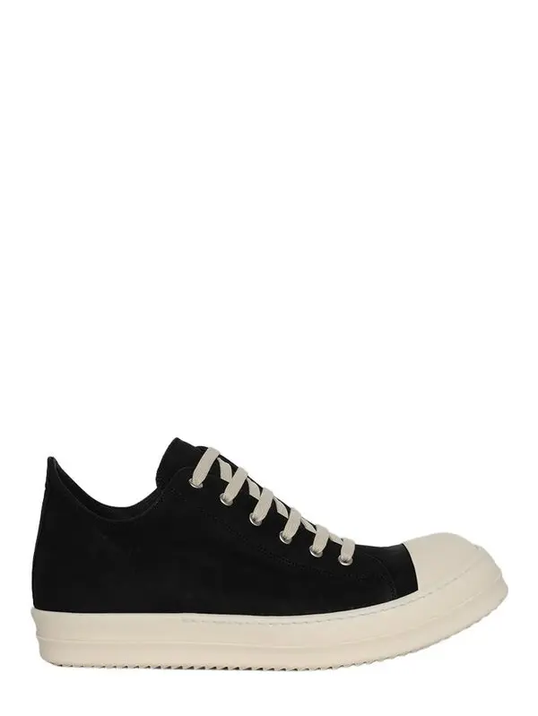 Rick Owens Leather Low Top Sneakers - Black