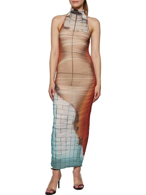 Jean Paul Gaultier Mesh Long Dress - Multi