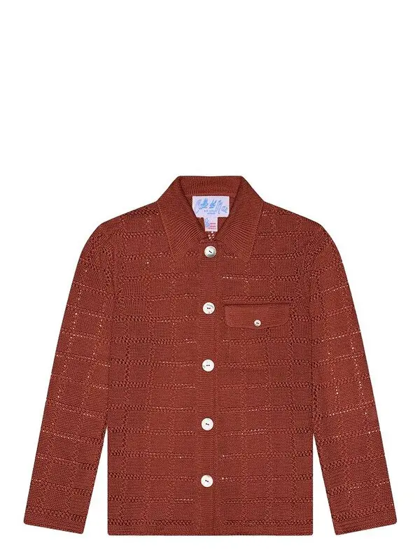Calle Del Mar Long Sleeve Patchwork Shirt - Brown