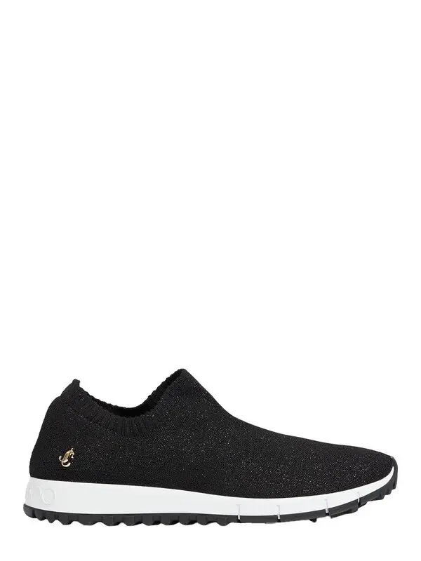 JIMMY CHOO Verona Metallic Slip-on Sneakers - Black