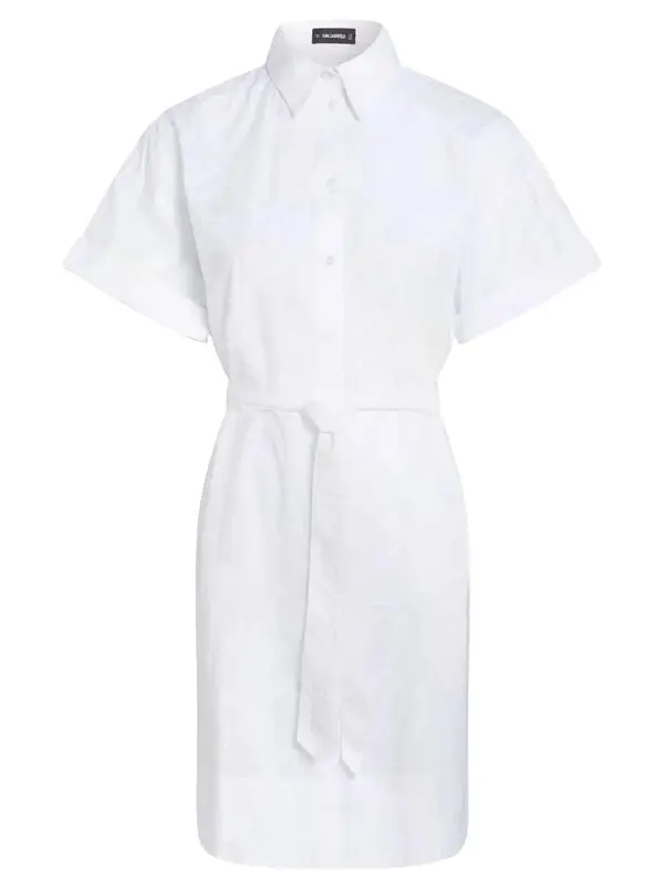 Karl Lagerfeld Embroidered Shirt Dress - White