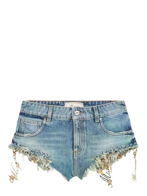Blumarine Mini Denim Shorts - Blue