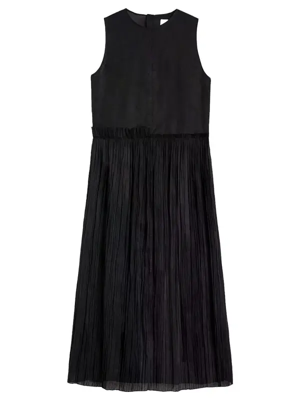 JIL SANDER Pleated Sleeveless Dress - Black