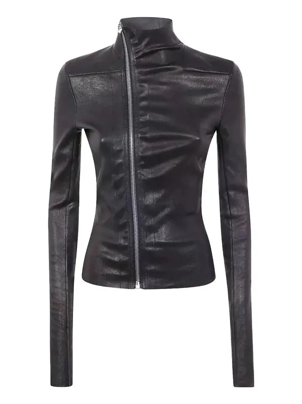 Rick Owens High-neck Zip-up Jacket - Black