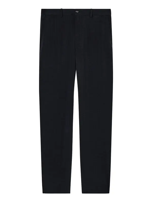 Giorgio Armani Canneté Cupro Flat-front Trousers - Black