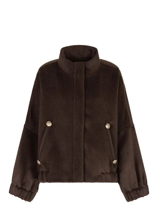 Giorgio Armani Alpaca And Wool Pea Coat - Brown