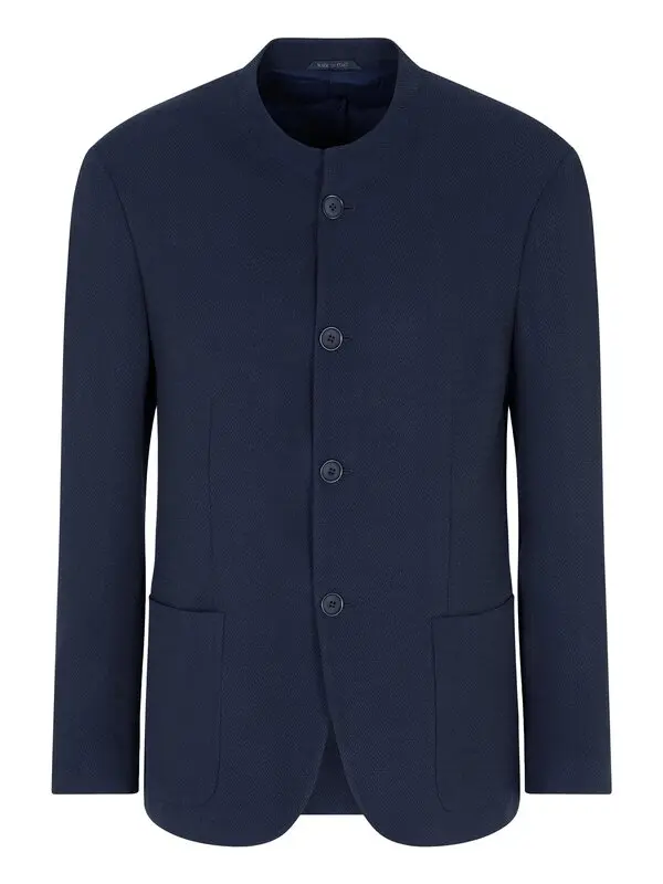 Giorgio Armani Cupro And Viscose Single-breasted Jacket - Blue