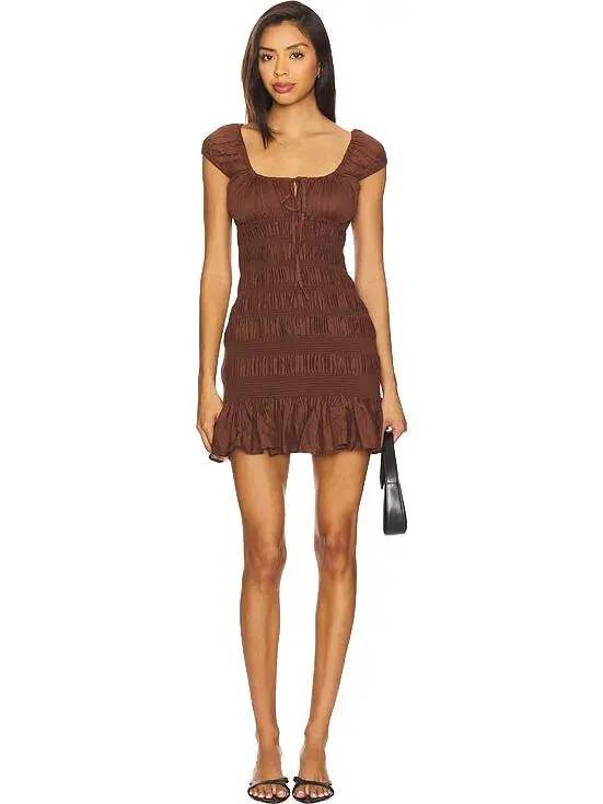 Tularosa Lucie Mini Dress - Chocolate Brown