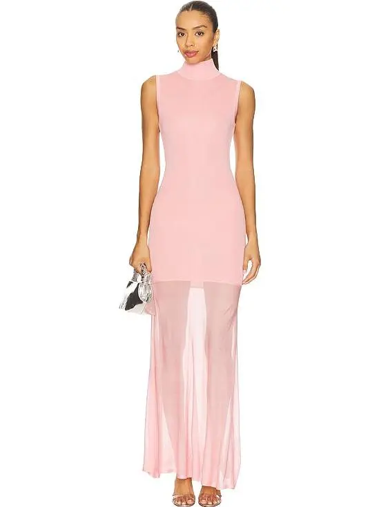 SEROYA Amine Knit Maxi Dress - Coral Blush