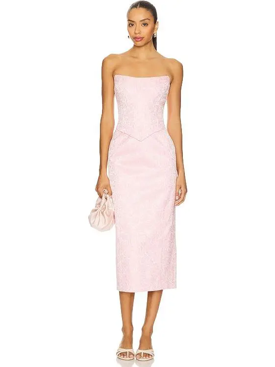 LOVERS AND FRIENDS Josephine Midi Dress - Baby Pink