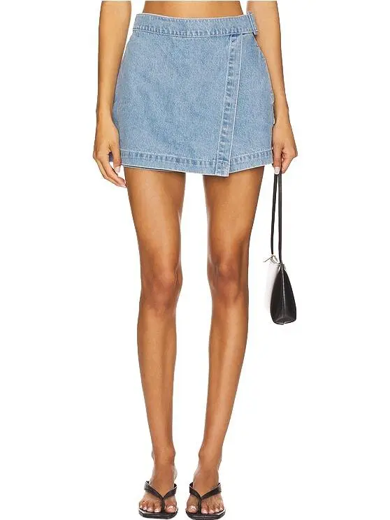 Veronica Beard Diaz Denim Skort - Silverwood Blue