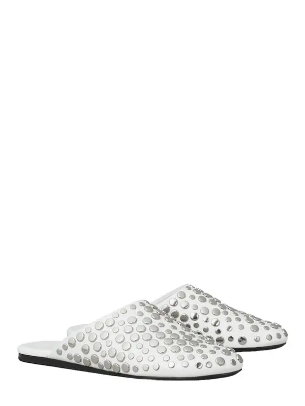 Tory Burch Studded Leather Mule - Cloud/silver