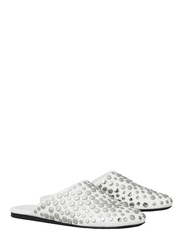 Tory Burch Studded Leather Mule - Cloud/silver