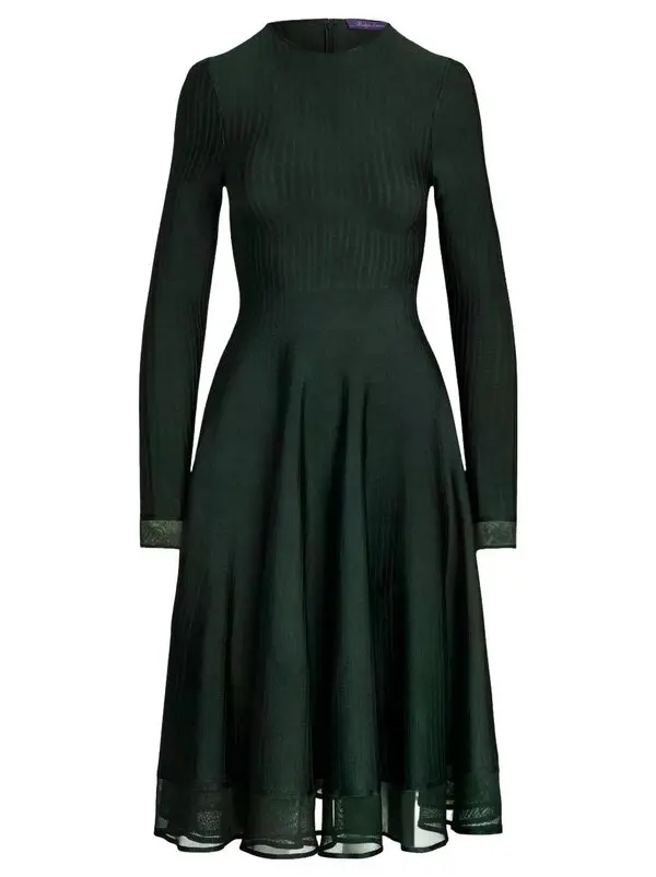 Ralph Lauren Long-sleeve Ribbed Midi Dress - Green