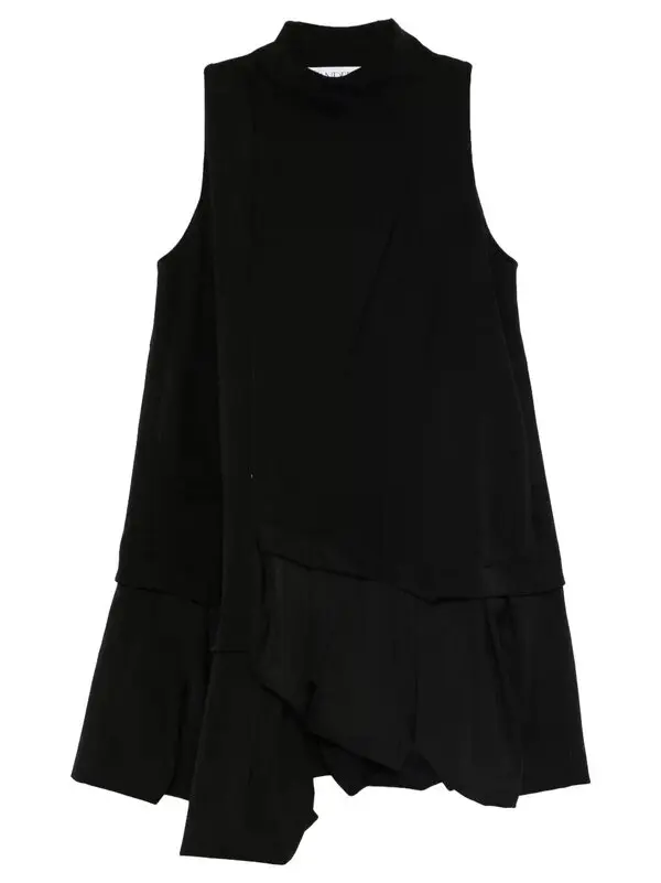 JW Anderson Ruffle-hem Mini Dress - Black