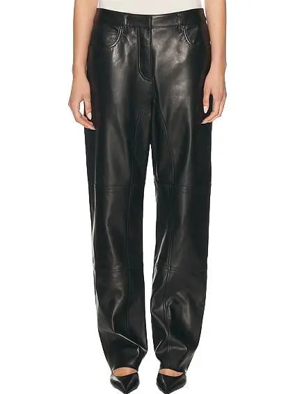 JIL SANDER 115 Leather Trousers - Black