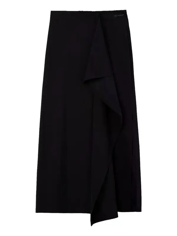 Sunnei Draped Ruffled Skirt - Black