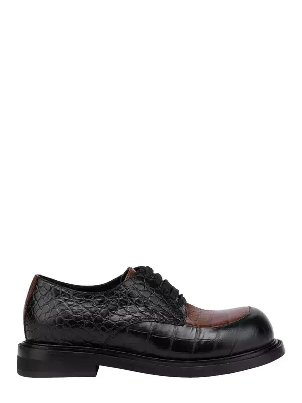 Moschino Crocodile-embossed Derby Shoes - Black