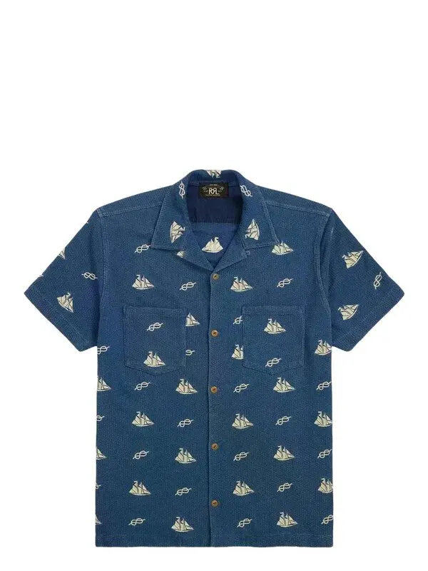 Ralph Lauren Nautical-print Short-sleeve Shirt - Blue