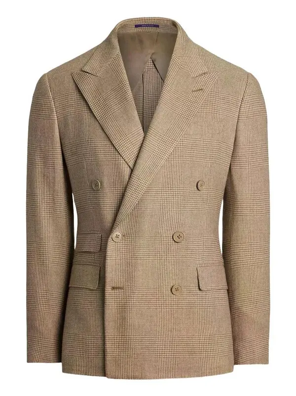 Ralph Lauren Purple Label Checked Double-breasted Suit - Neutrals