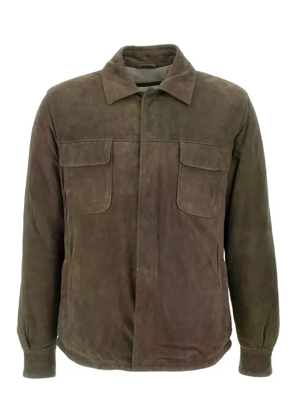 VOLFAGLI FIRENZE Suede Shirt Jacket - Brown