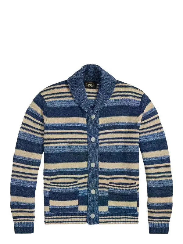 Ralph Lauren Button-front Striped Cardigan - Blue