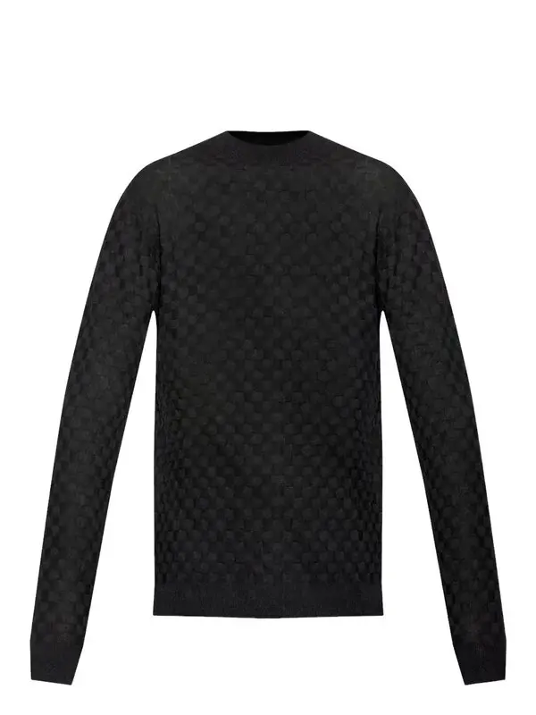 Giorgio Armani Textured Knit Sweater - Black