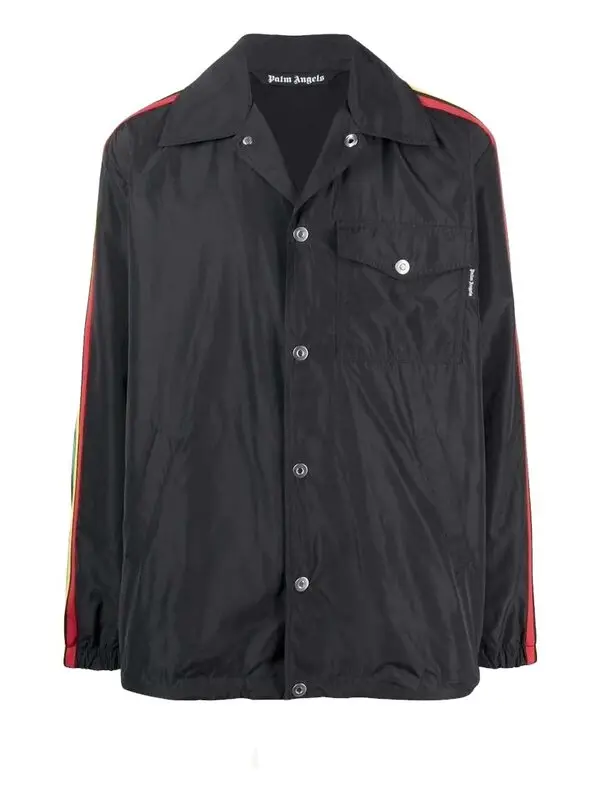 Palm Angels Miami Buttoned Coach Jacket - Black