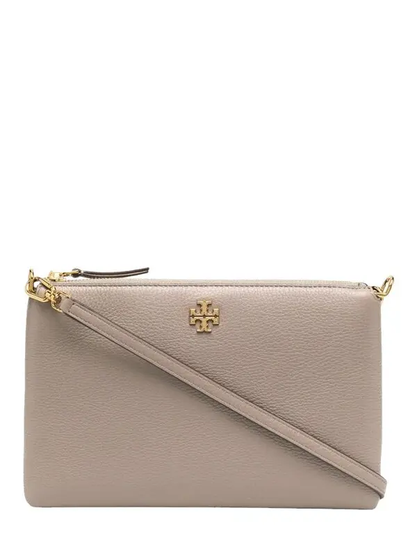 Tory Burch Mercer Pebbled Zip Crossbody - Gray Heron