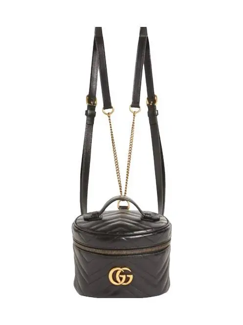 Gucci Marmont Gg Backpack - Black