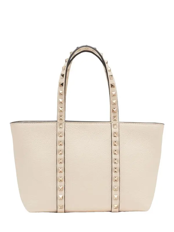Valentino Garavani Mini Rockstud Leather Tote - Light Ivory